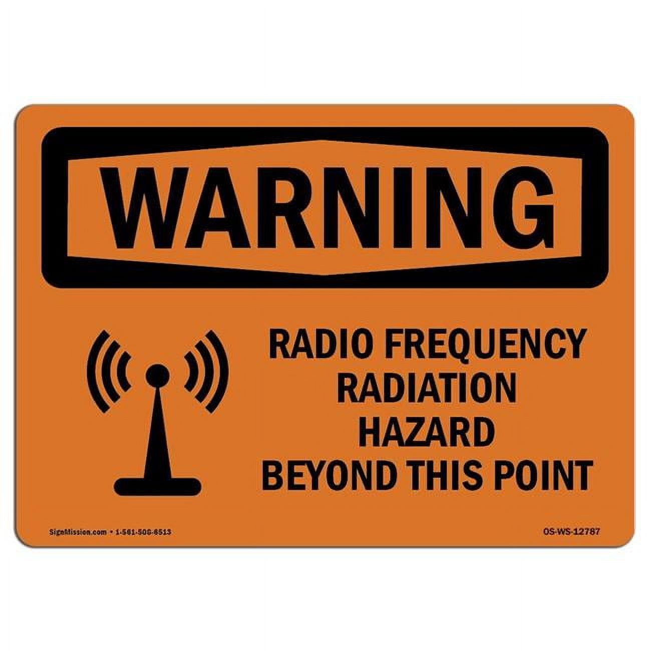 OSHA Warning Sign - Radio Frequency Radiation Hazard Area - Walmart.com