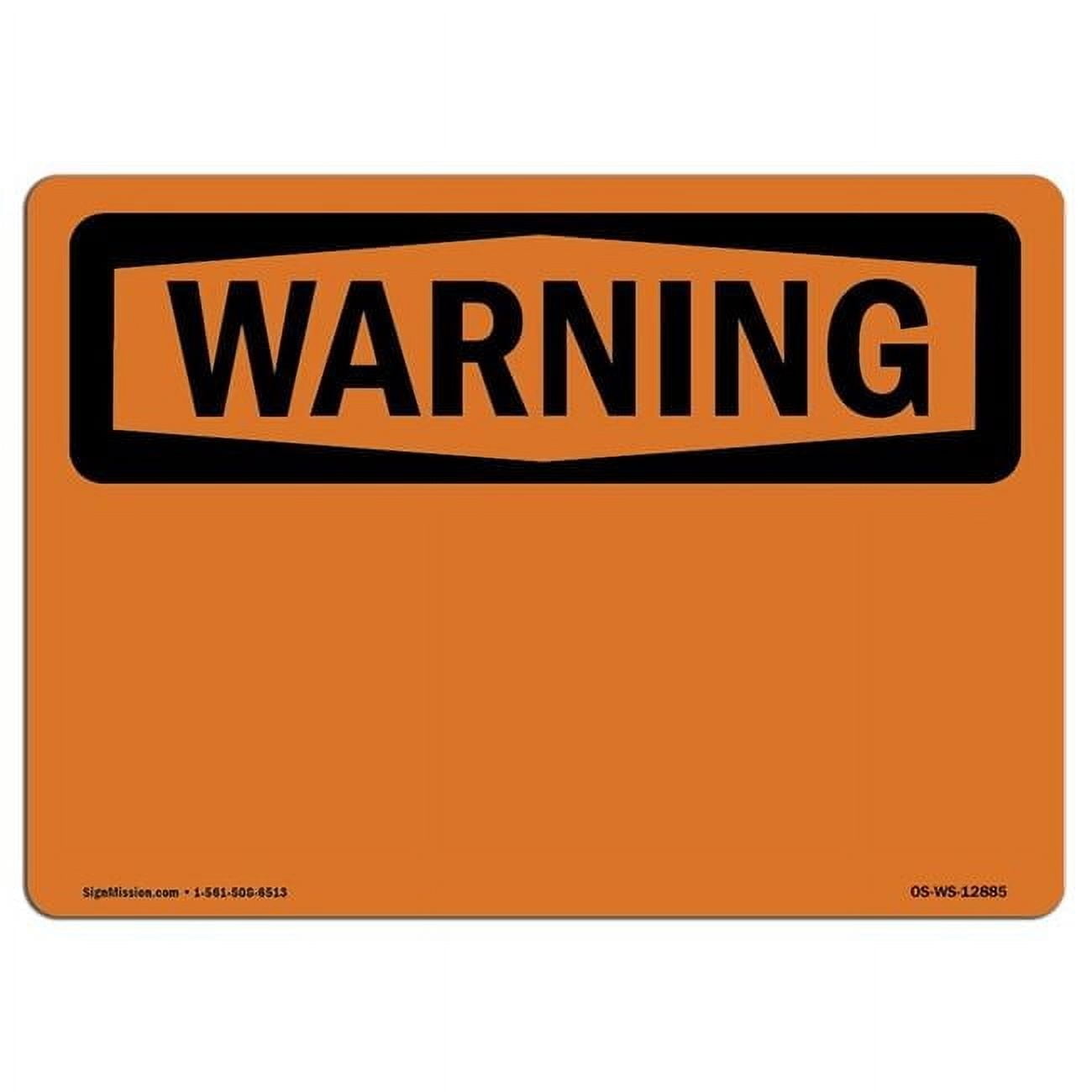 OSHA Warning Sign - Warning Blank Write-On - Walmart.com