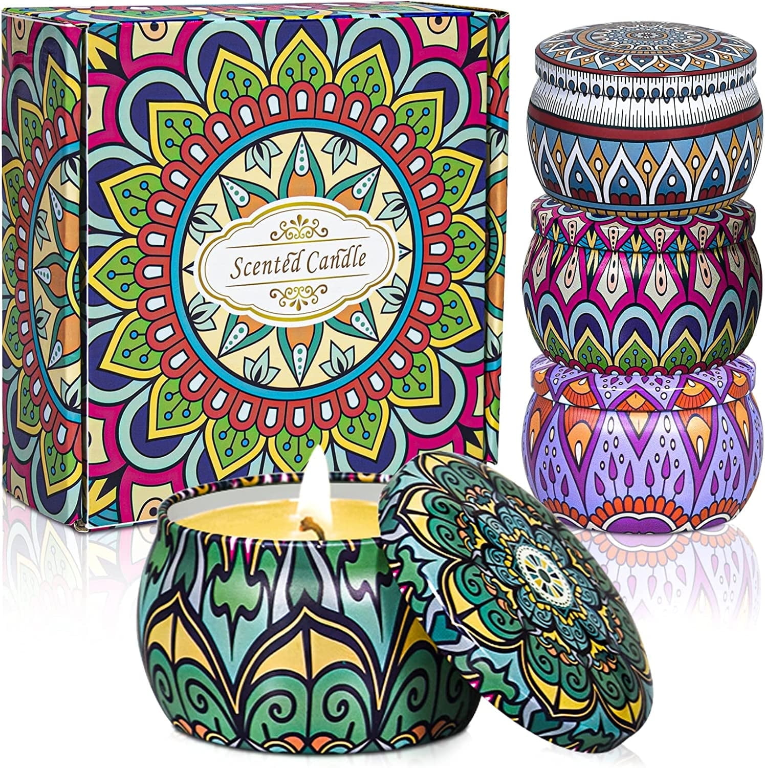 OSHINE 4 Pack Aromatherapy Soy Wax Scented Candles Gift Set for Yoga ...