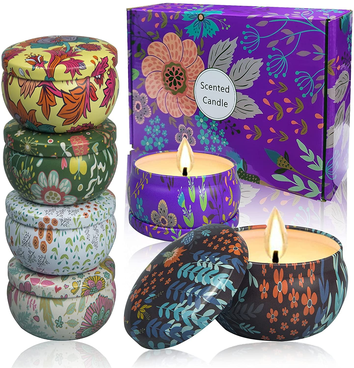 Oshine 6-Pack Scented Soy Wax Candles: Aromatherapy Gift Set for Stress ...