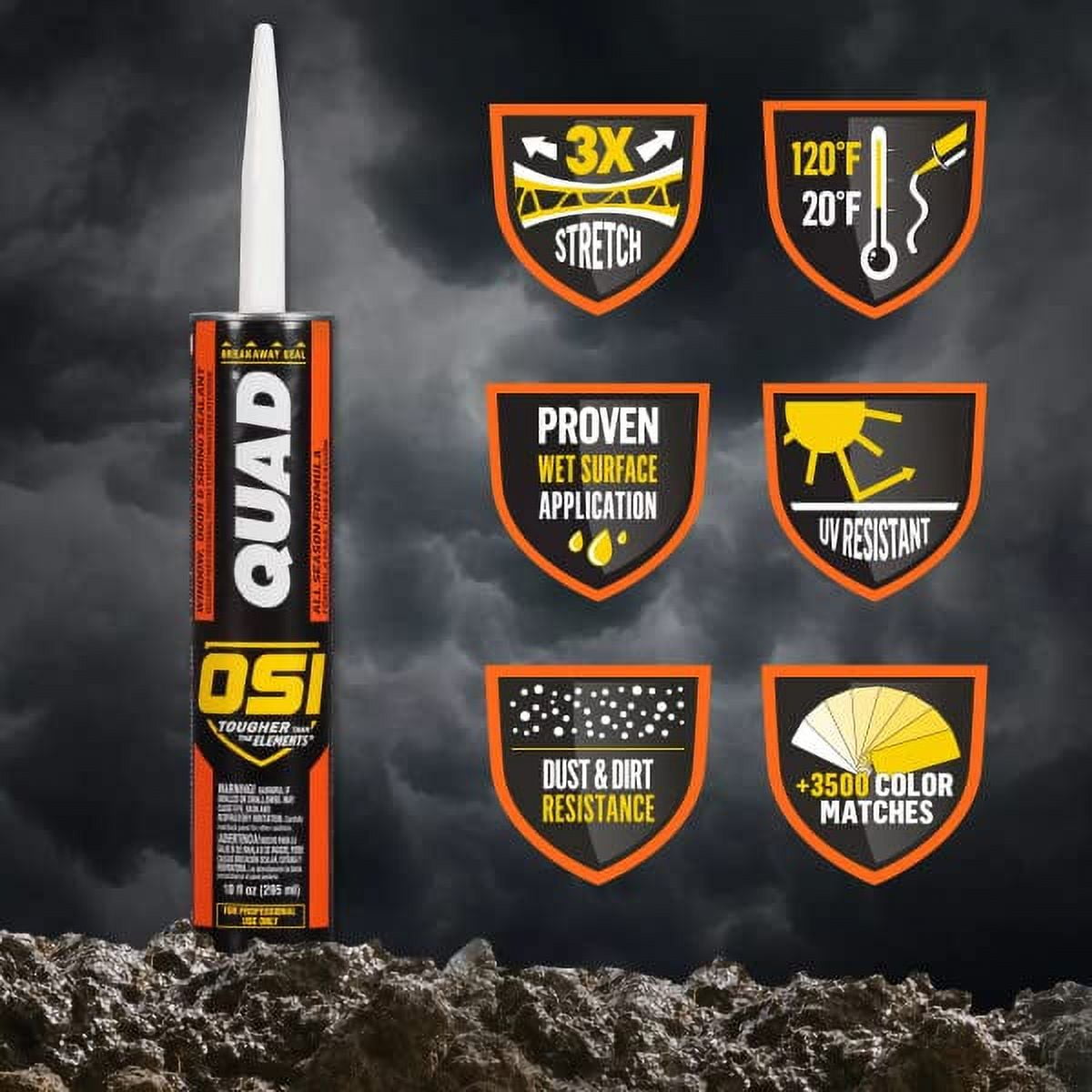 OSI Quad Window, Door and Siding Sealant Black 003, 10 fl oz, 1 ...