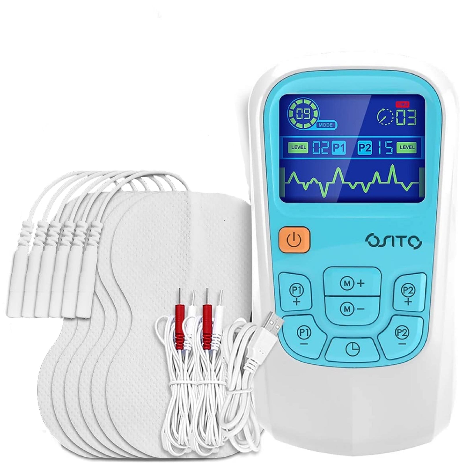 OSITO TENS Unit Muscle Stimulator 25 Modes Rechargeable Electronic ...