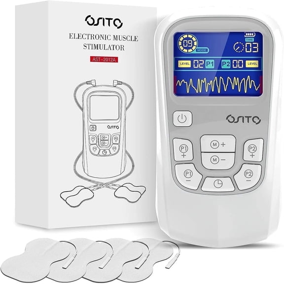 Dual Channel TENS Unit Muscle Stimulator, 3-in-1 EMS Machine with 24 ...