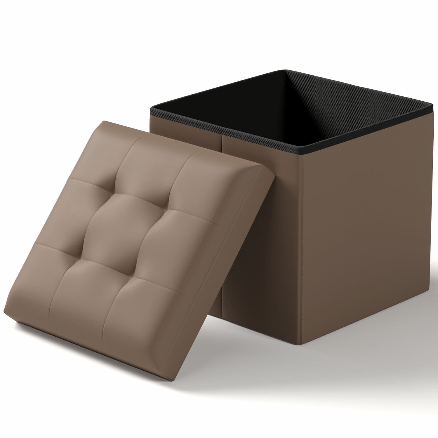 OSM 15 Inches Small Folding Storage Ottoman Cube, Storage Footrest ...