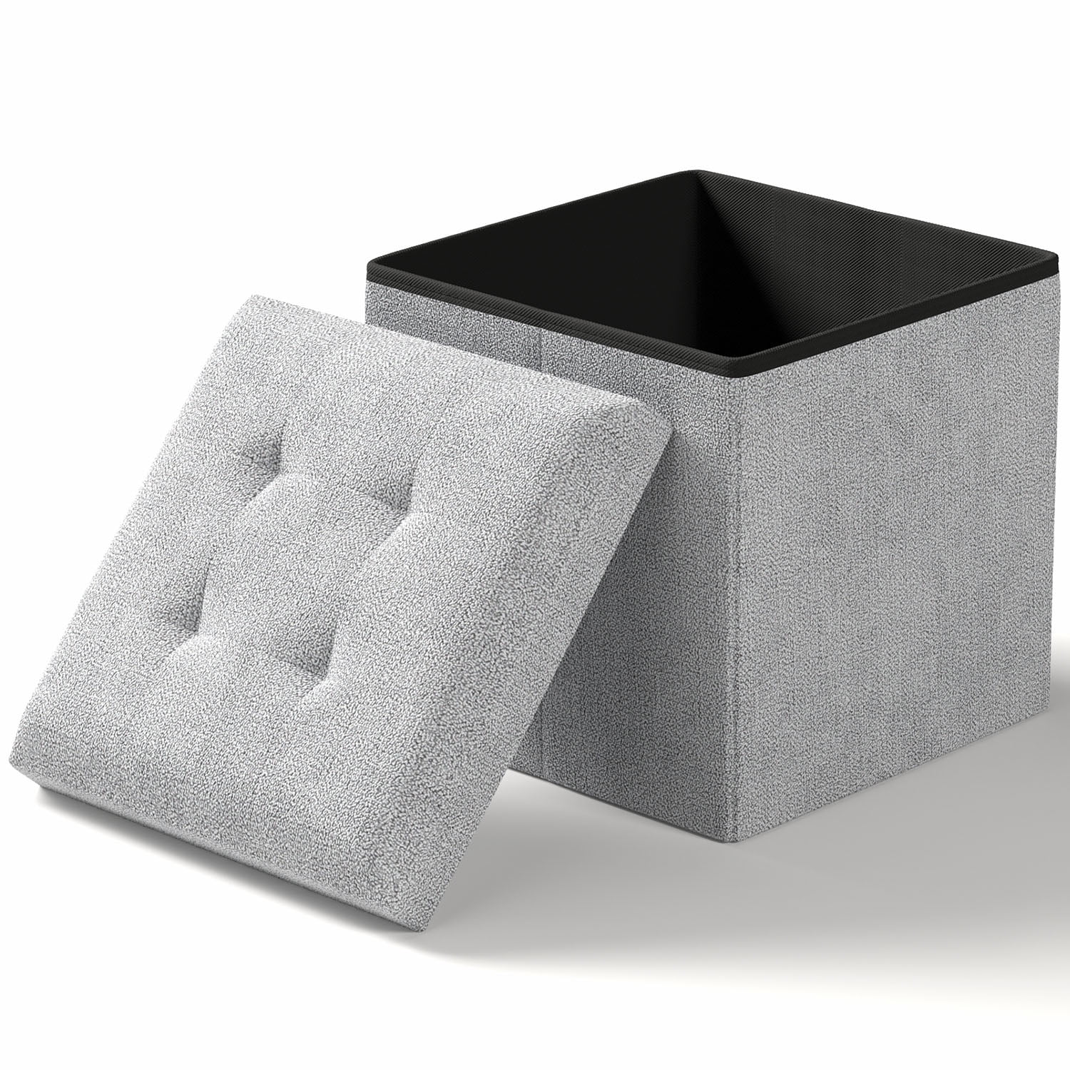 OSM 15 Inches Small Folding Storage Ottoman Cube, Storage Footrest ...