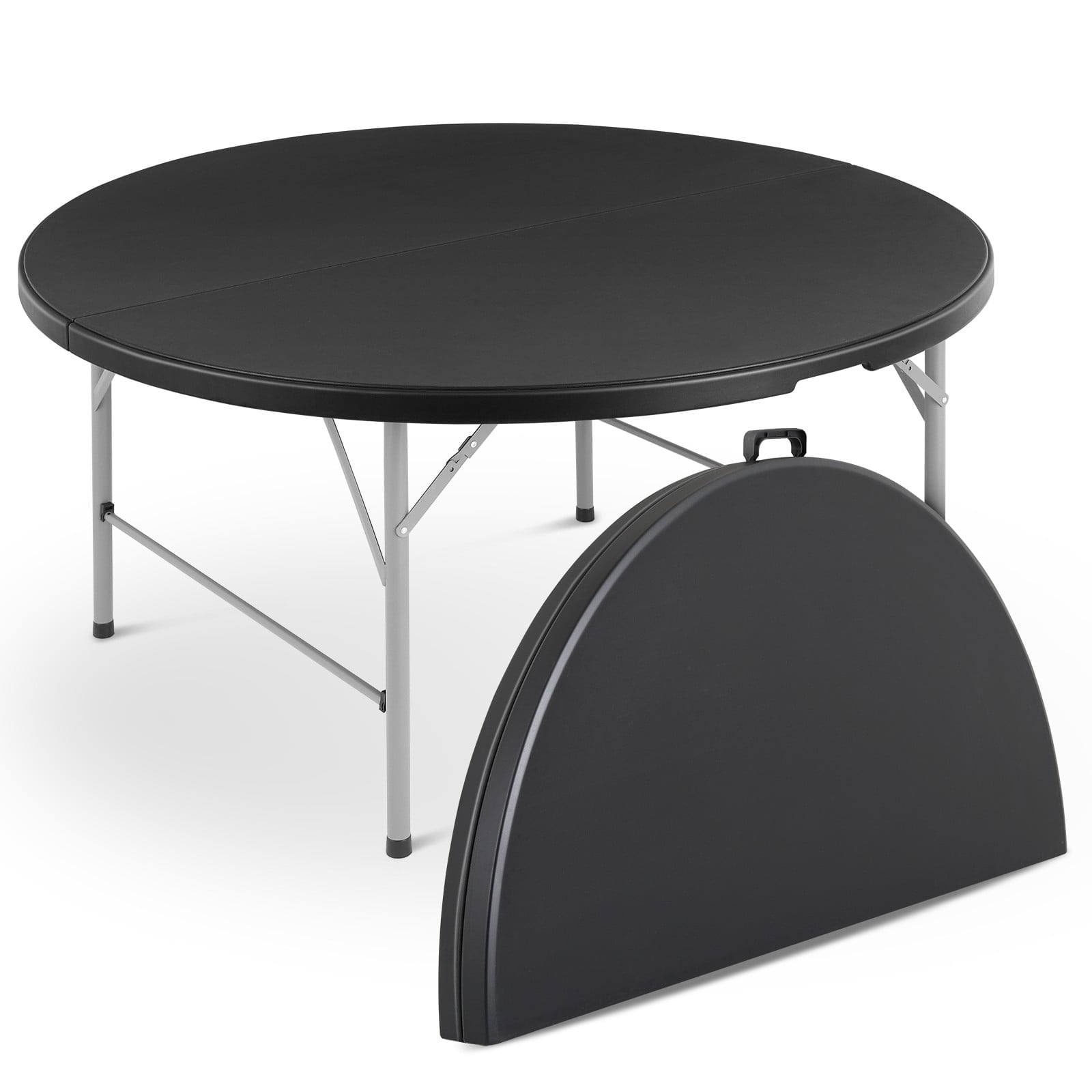 OSM 5Ft Round Folding Table, Indoor Outdoor Plastic Dining Card Table ...