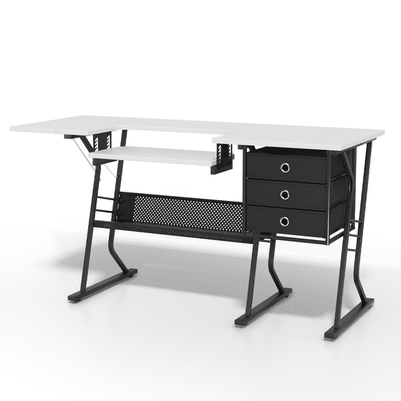 OSM 60" Heavy-Duty Sewing Table with Adjustable Shelf, Storage Drawer ...