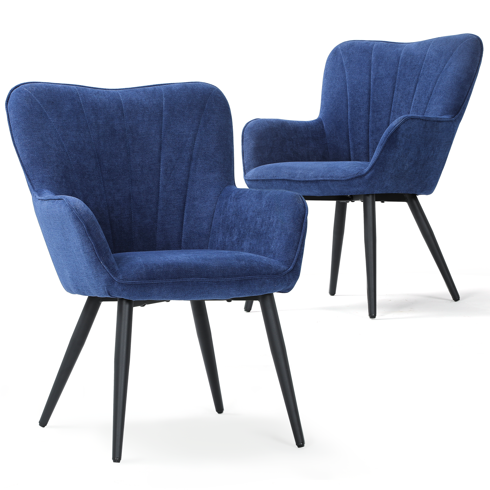 OSM Accent Chairs Set of 2, Modern High Back Armchair with Metal Legs ...