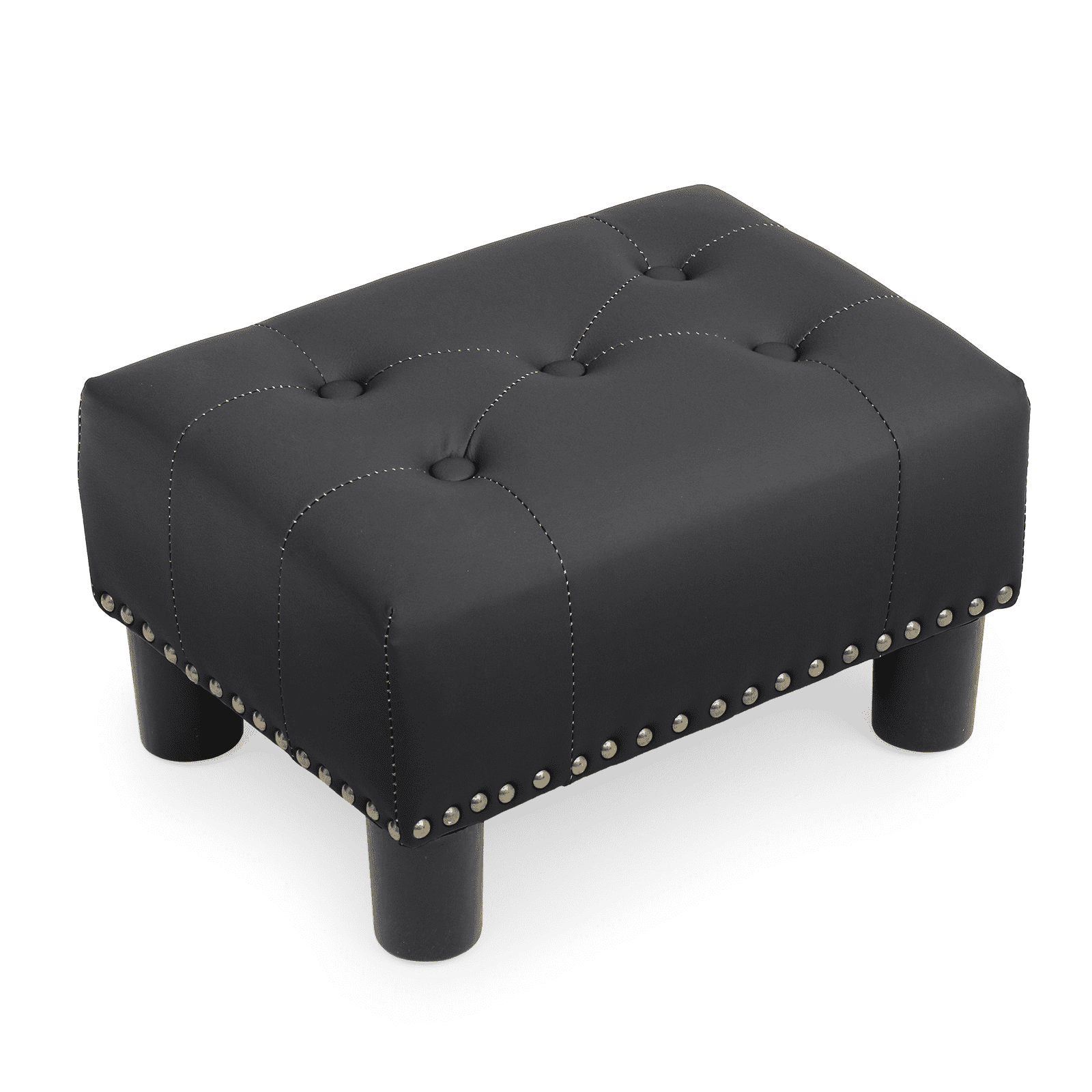 OSM, Foot Stool Ottoman, 15''x12''x9'', Black, Small - Walmart.com
