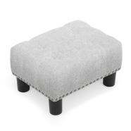 Small Footstool Foot Rest with Wooden Legs, Rectangle Chair Step Stool ...