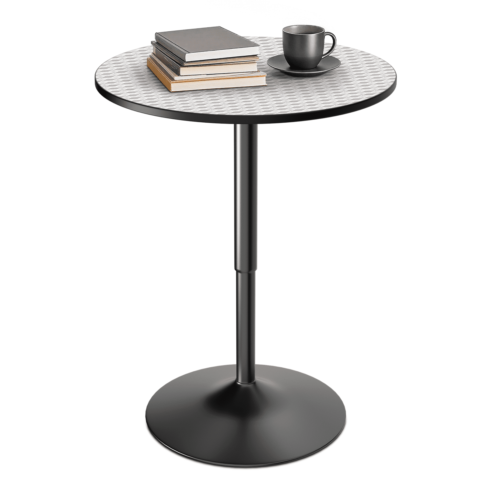 OSM Height Adjustable Bar Table 23.6 Inch Round, 360° Swivel Pub Table ...