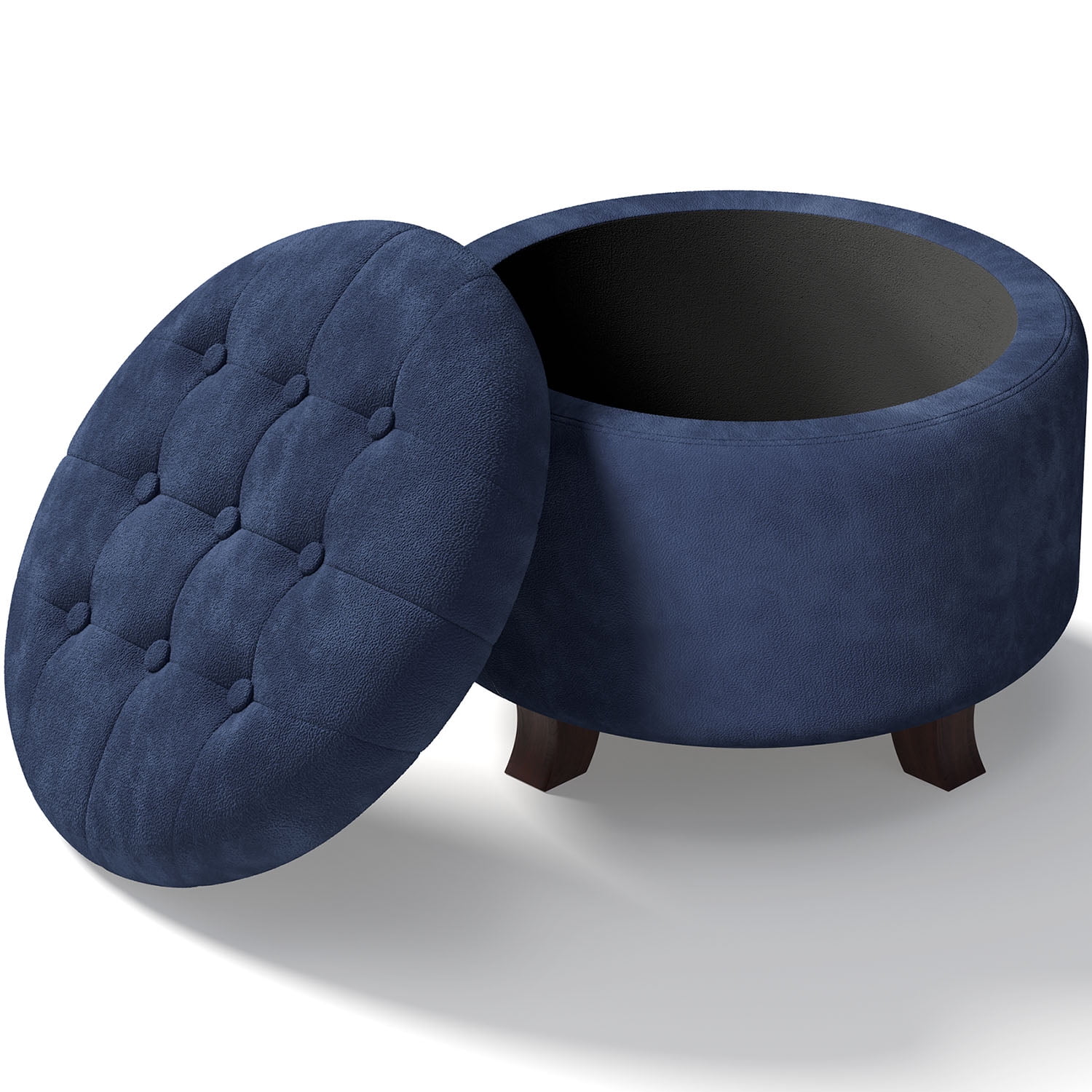 OSM Ottoman,Round Foot Rest Stool, Upholstered Large Ottoman Chair with ...