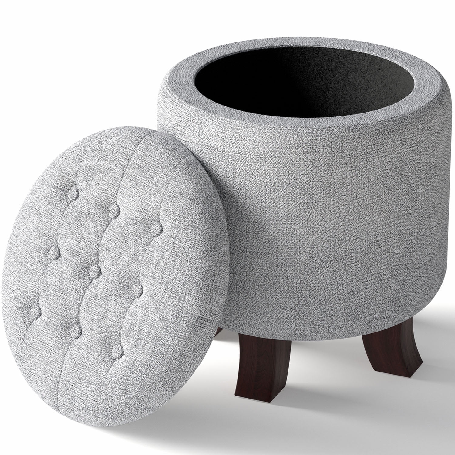 OSM Ottoman,Round Foot Rest Stool, Upholstered Small Ottoman Chair with ...