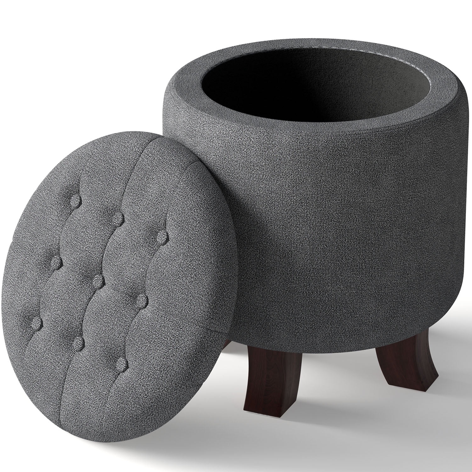 OSM Ottoman,Round Foot Rest Stool, Upholstered Small Ottoman Chair with ...