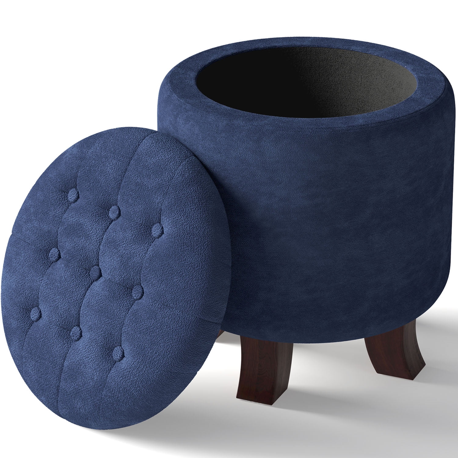 OSM Ottoman,Round Foot Rest Stool, Upholstered Small Ottoman Chair with ...