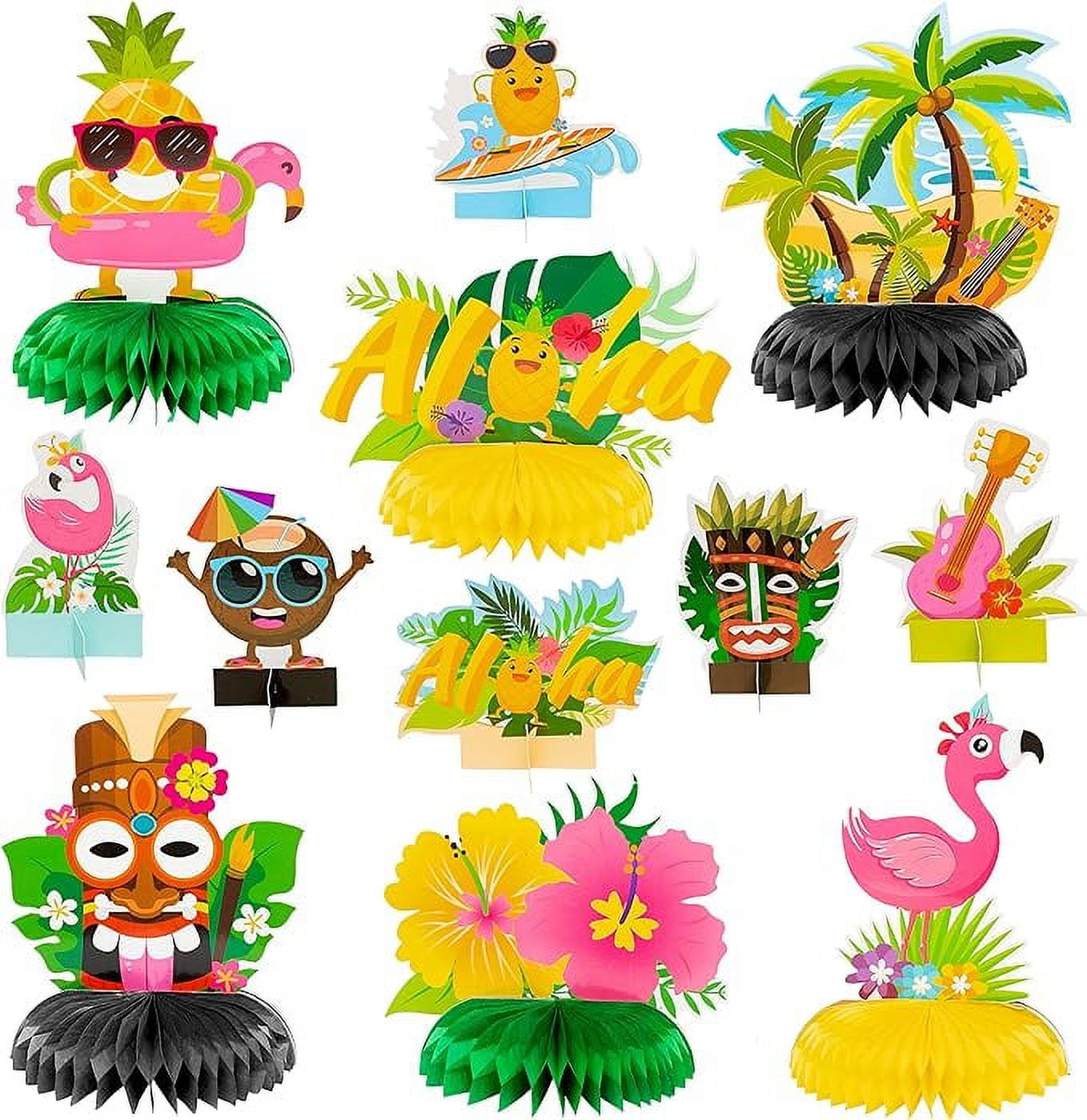 OSNIE 12Pcs Hawaiian Luau Honeycomb Centerpieces Table Topper Summer ...