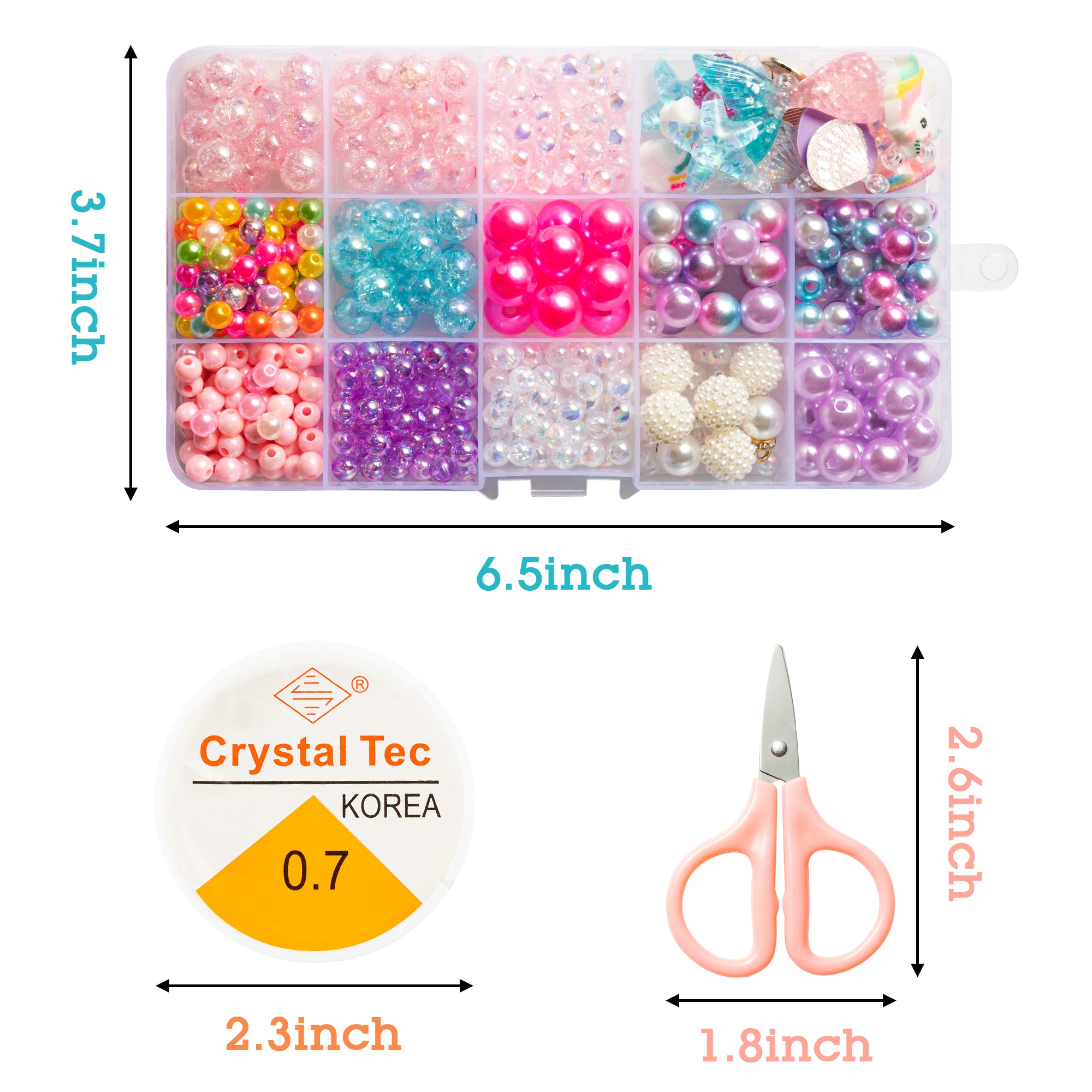 OSNIE DIY Bead Jewelry Making Kit for Kids, 400+ Acrylic Beads, Charms ...