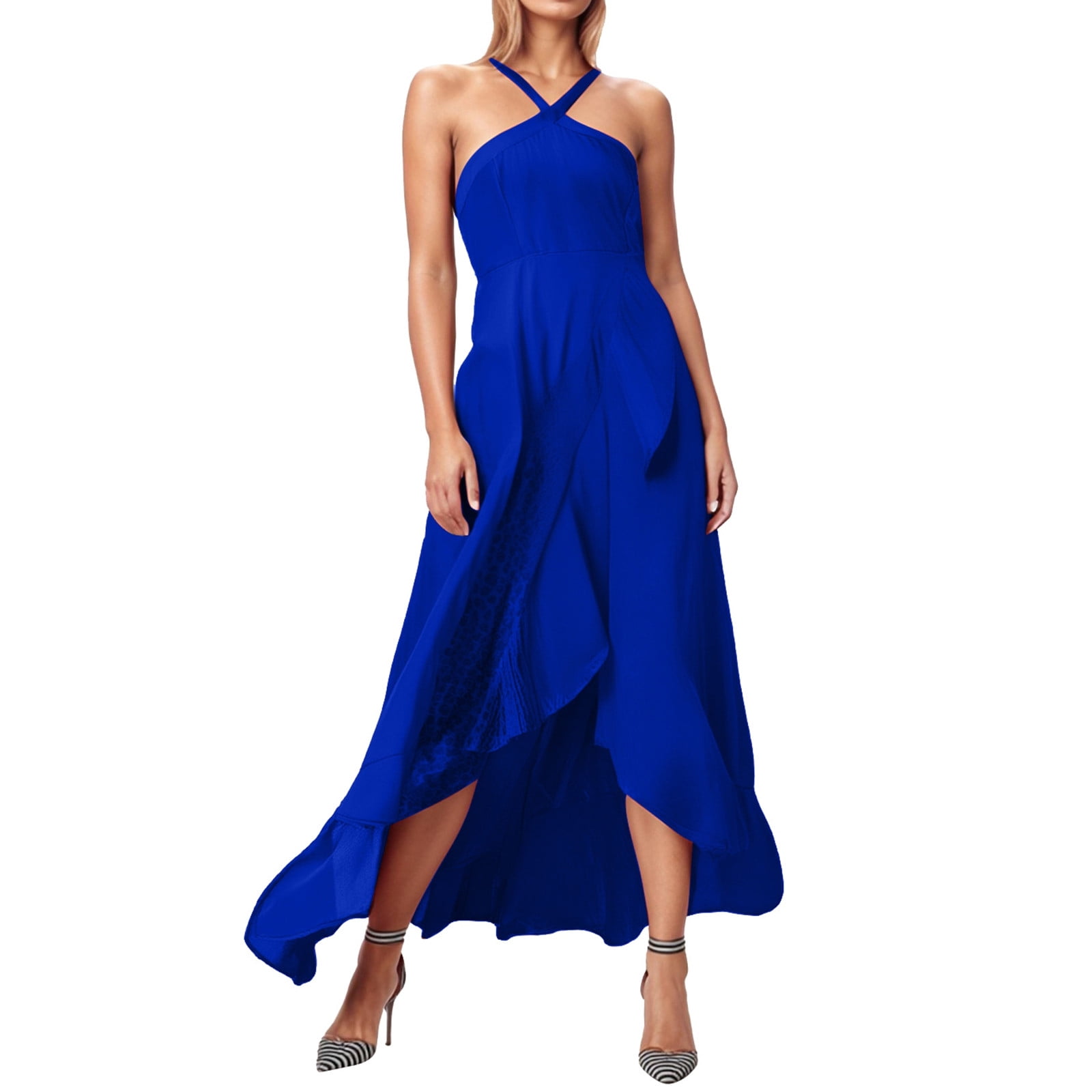 OSOLU Dresses Women Casual Dress Flowy Summer Party Dress With Ruffled ...