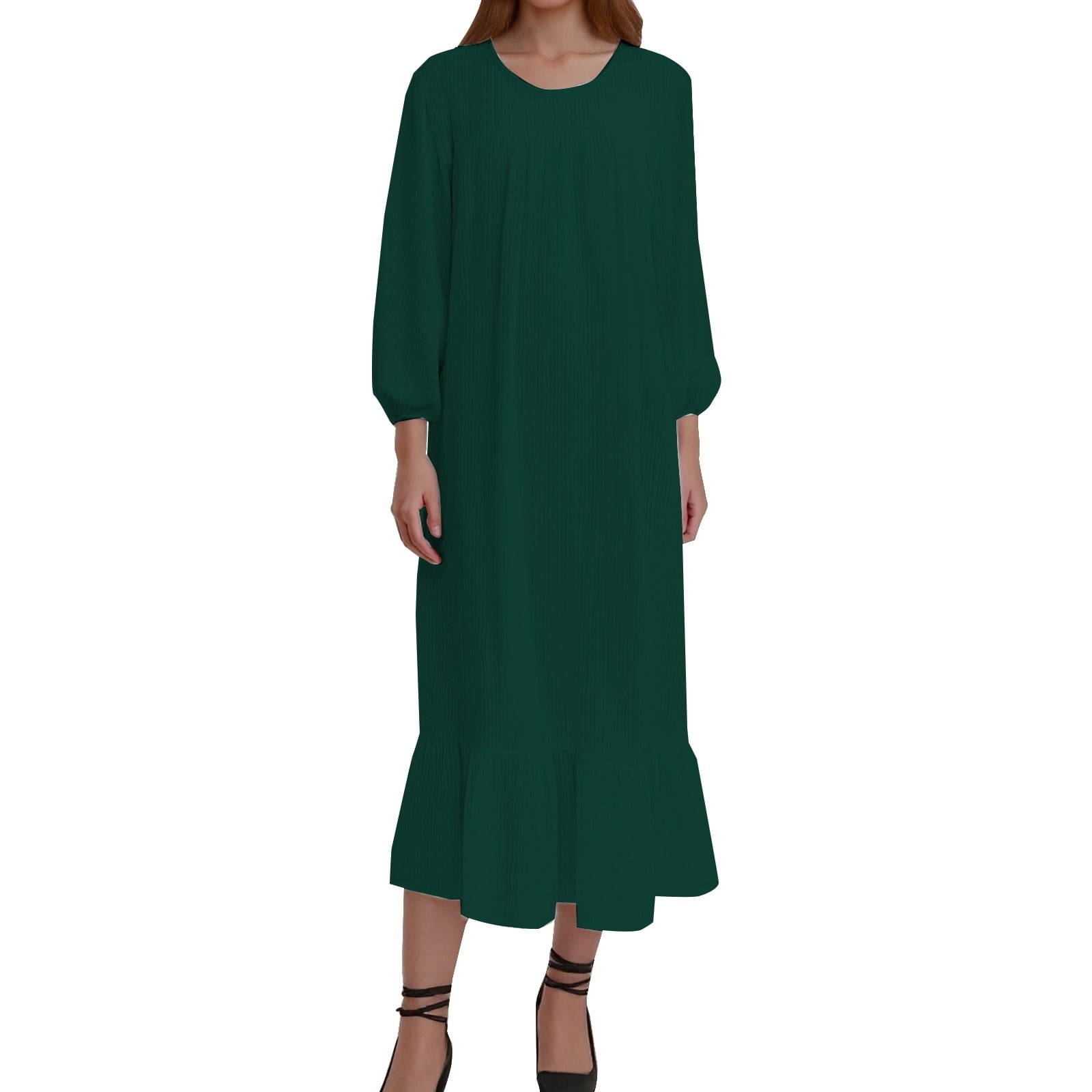 OSOLU Dresses Women Long Robes For Spring Autumn With Long Sleeves ...