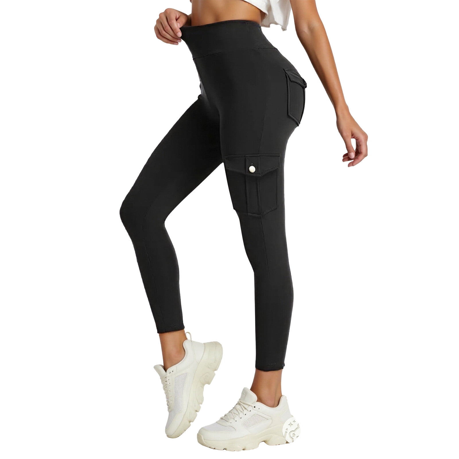 OSOLU High Waist Yoga Pants For Women Workout Leggings With Pockets ...
