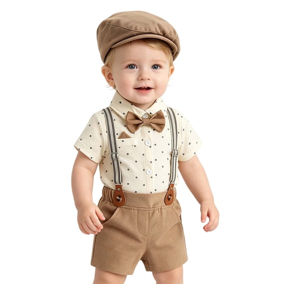 OSOLU Baby Boys Suit Clothes Short Sleeve Button Down Collared ...
