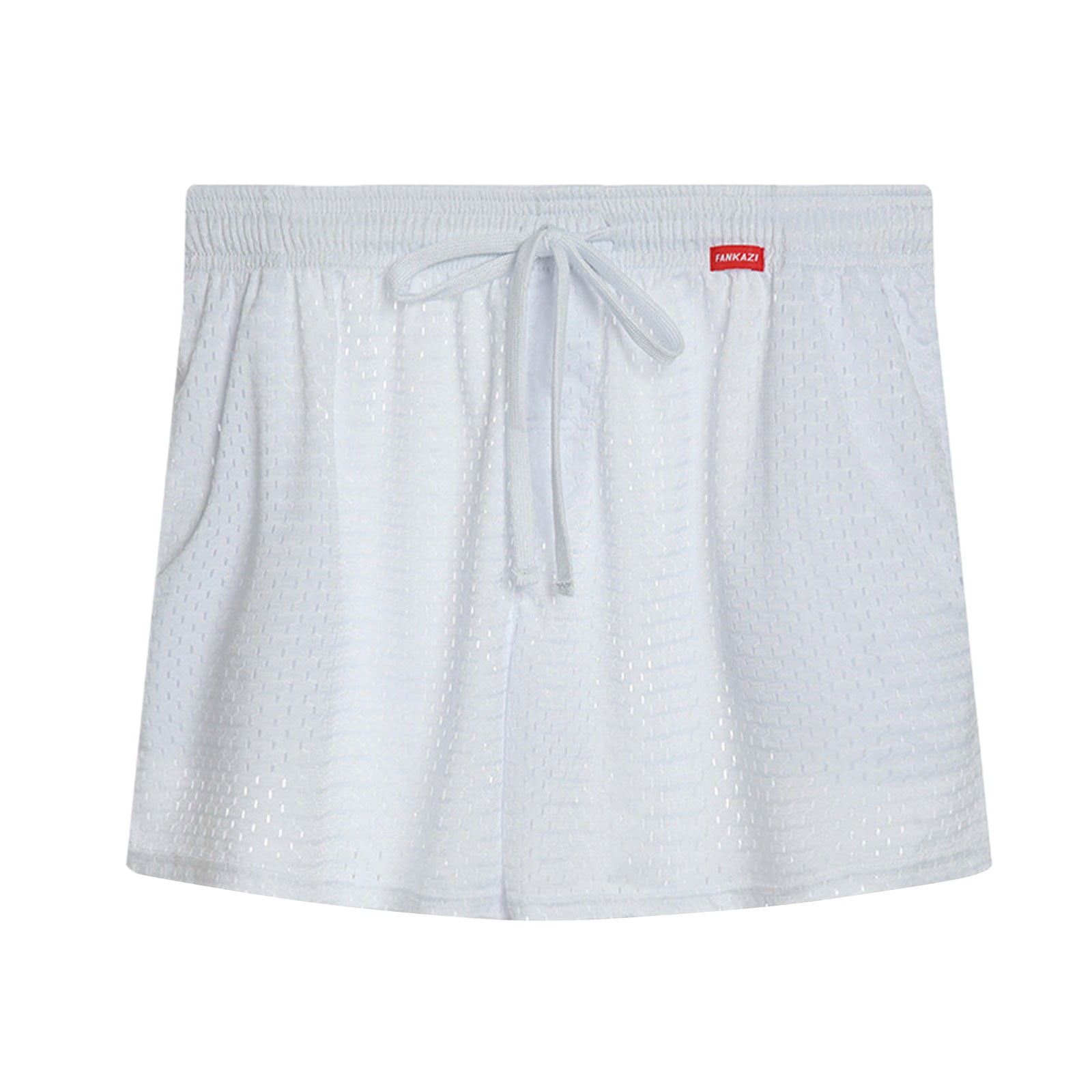 OSOLU Men's Solid Color Medium Pants String Mesh Thin Loose Stylish ...