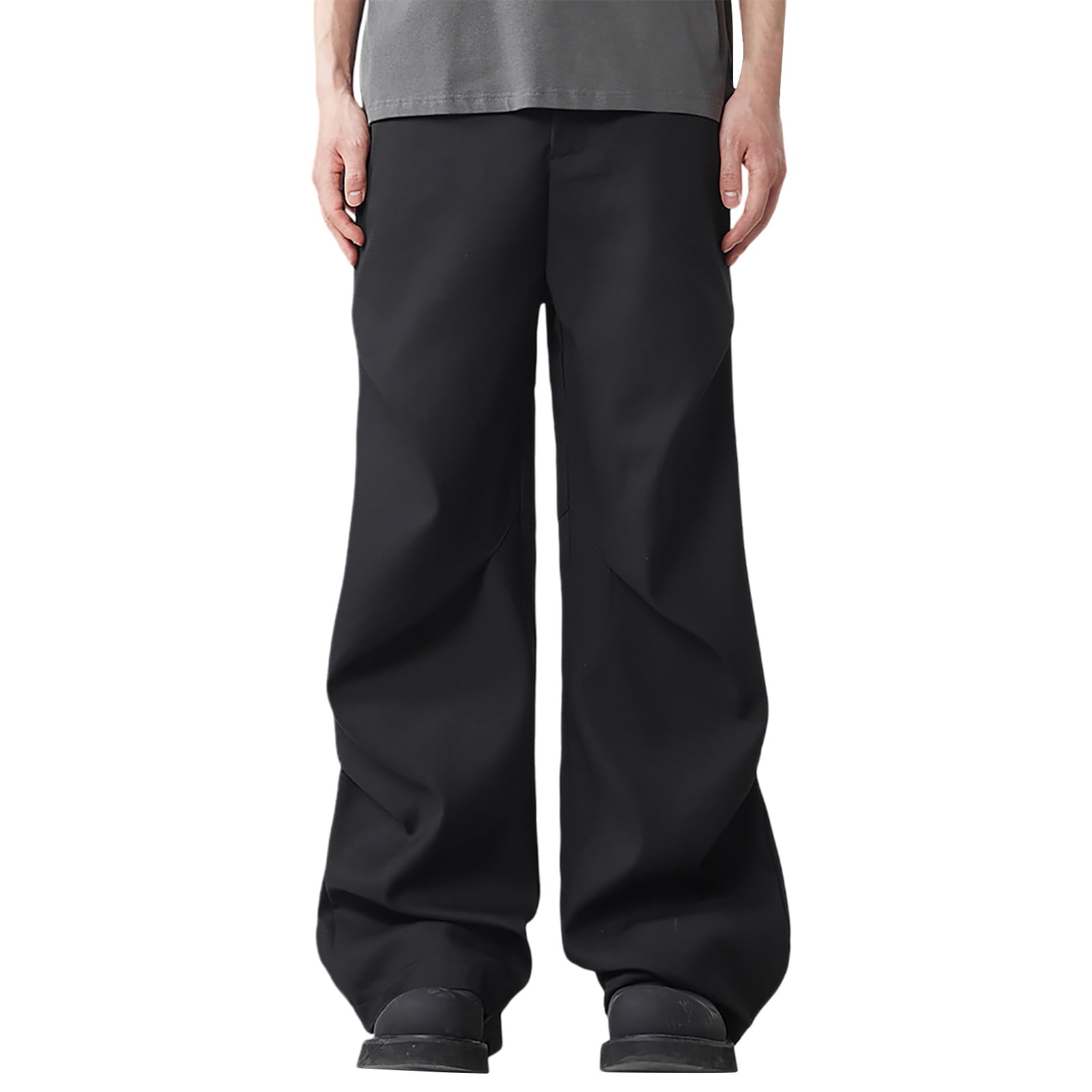 OSOLU Men's Summer Casual Style Loose Fit Solid Color Long Trousers ...