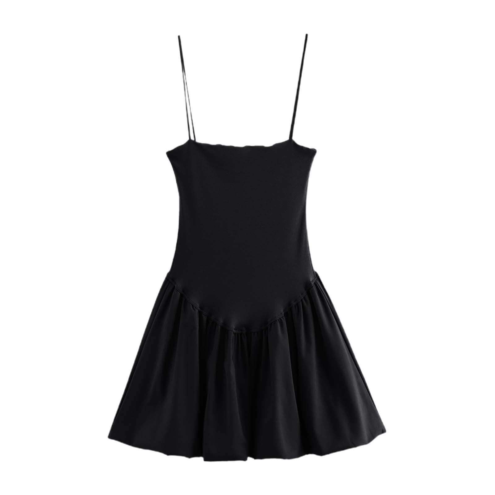 OSOLU Solid Color Elegant Women Ruffled Chiffon Dress With Fabric ...