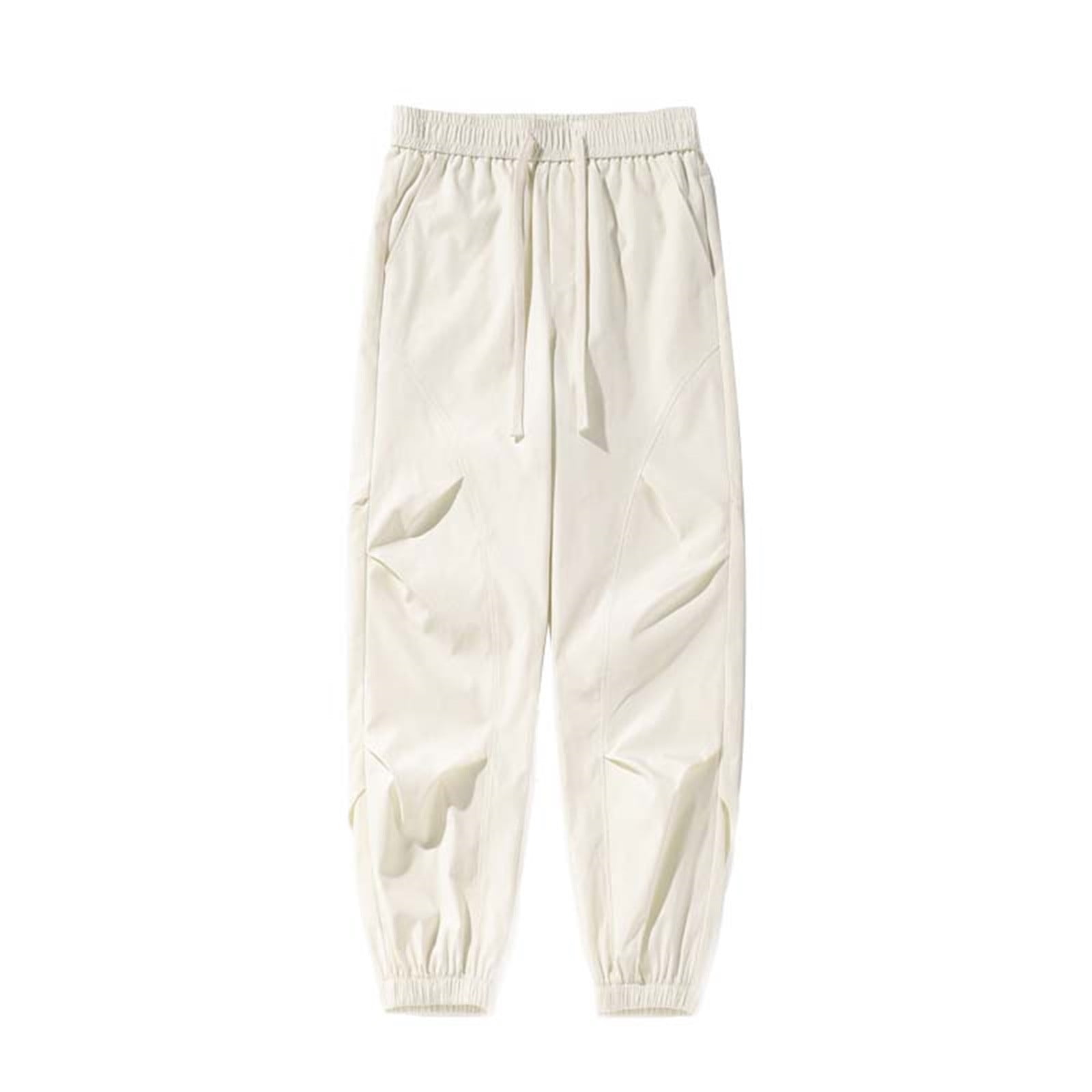 OSOLU Solid Color Men's Cozy Pants Autumn Plus Size Style Foot Binding ...