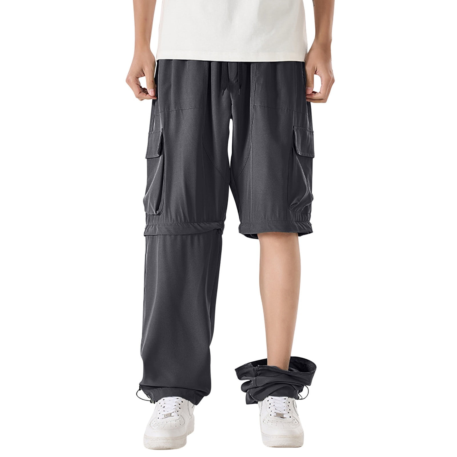 OSOLU Solid Color Men's Cozy Pants Lightweight Hiking Pants With ...