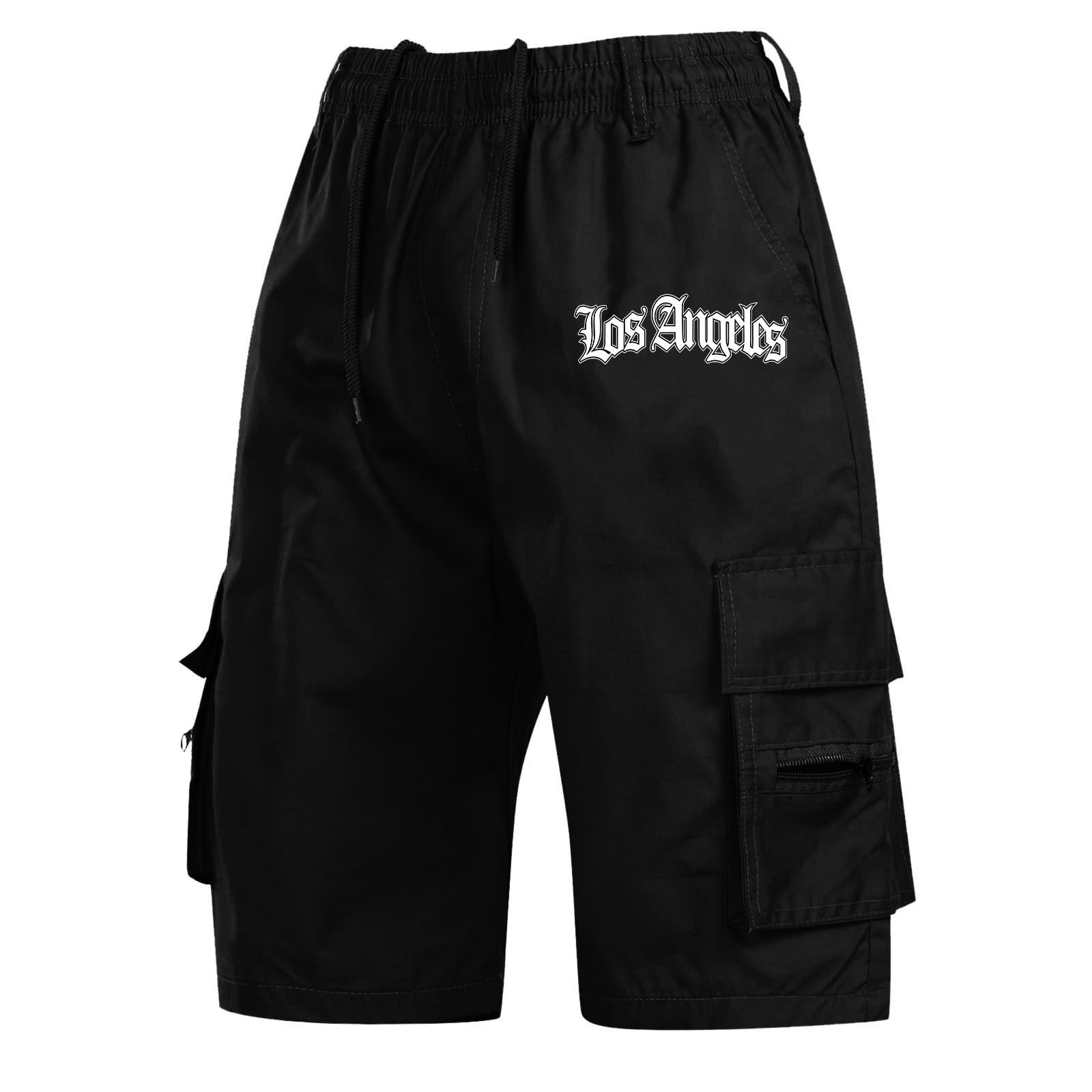 OSOLU Solid Color Men's Hiking Cargo Shorts Stretch Outdoor Shorts Lightweight Camping Shorts ...