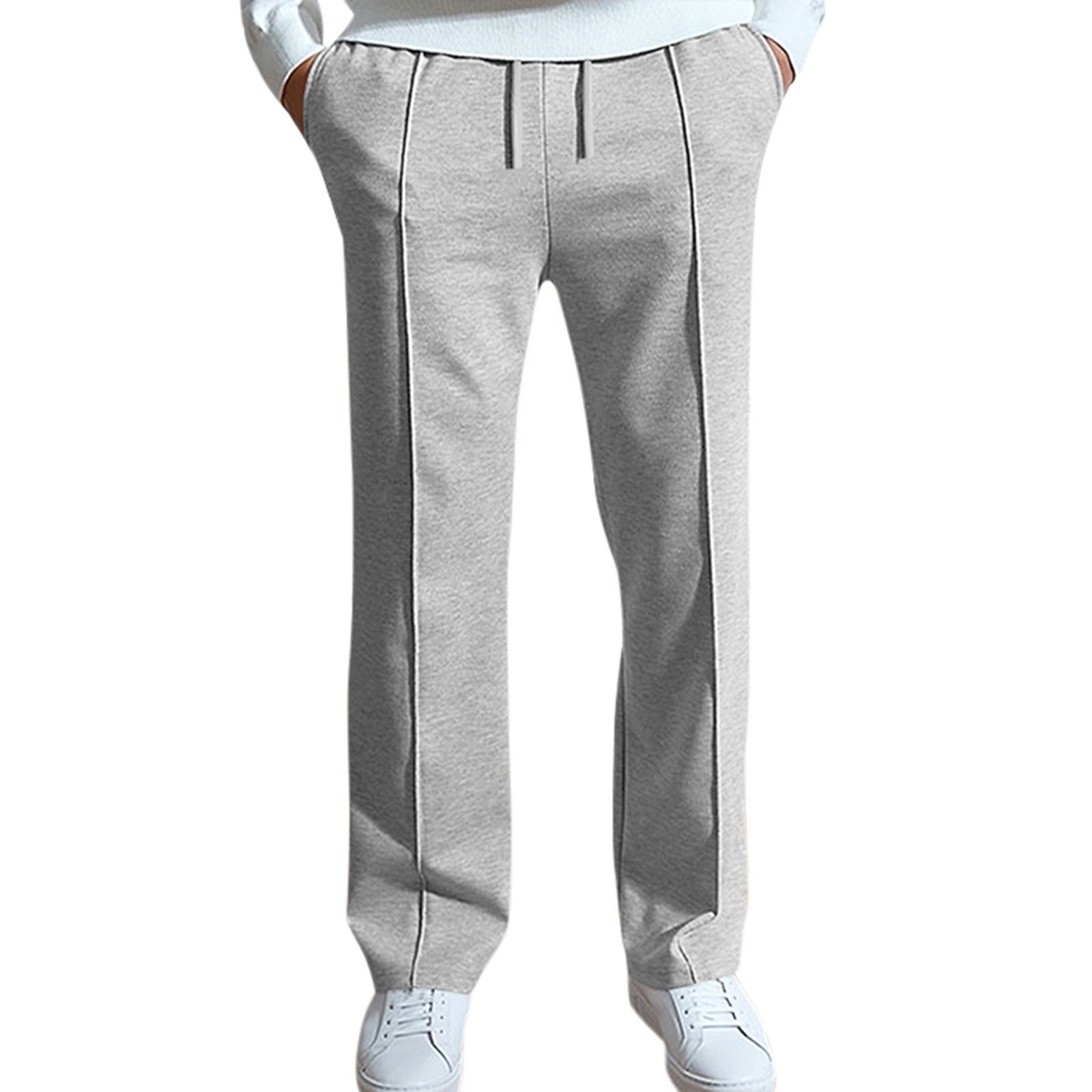 OSOLU Solid Color Men's Sweatpants Pants Soft Comfy Loose Wide Leg ...