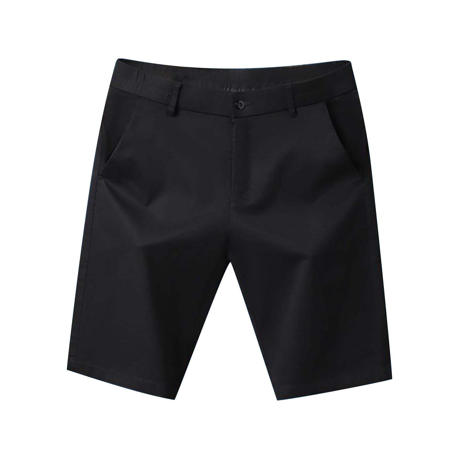 OSOLU Solid Color Pure Cotton Casual Shorts For Men'S Summer Knee ...