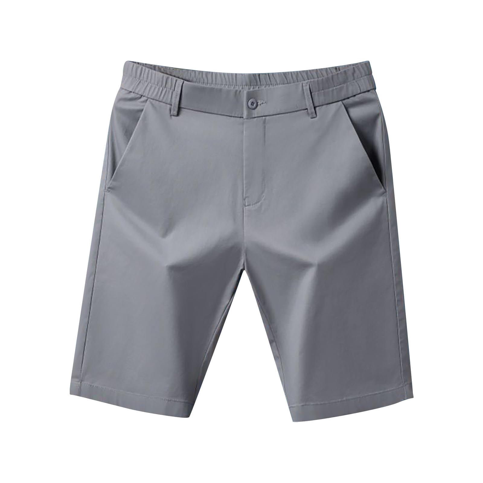 OSOLU Solid Color Pure Cotton Casual Shorts For Men'S Summer Knee ...