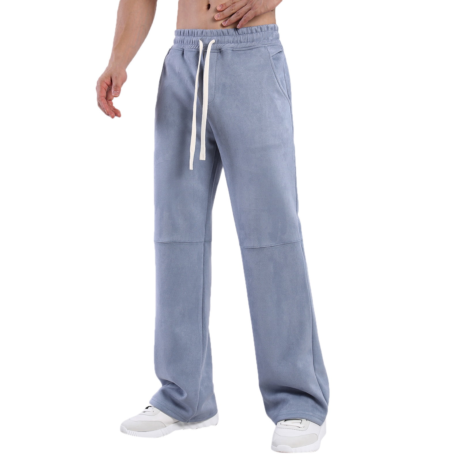 OSOLU Solid Color Wide Leg Floor Length Trousers Men's New Draping ...
