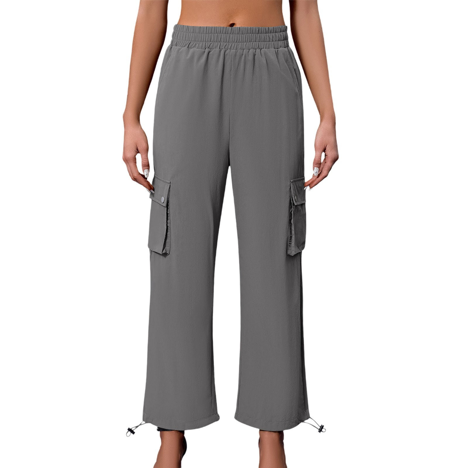 OSOLU Solid Color Women Cozy Jogger Pants With Side Pockets Versatile ...