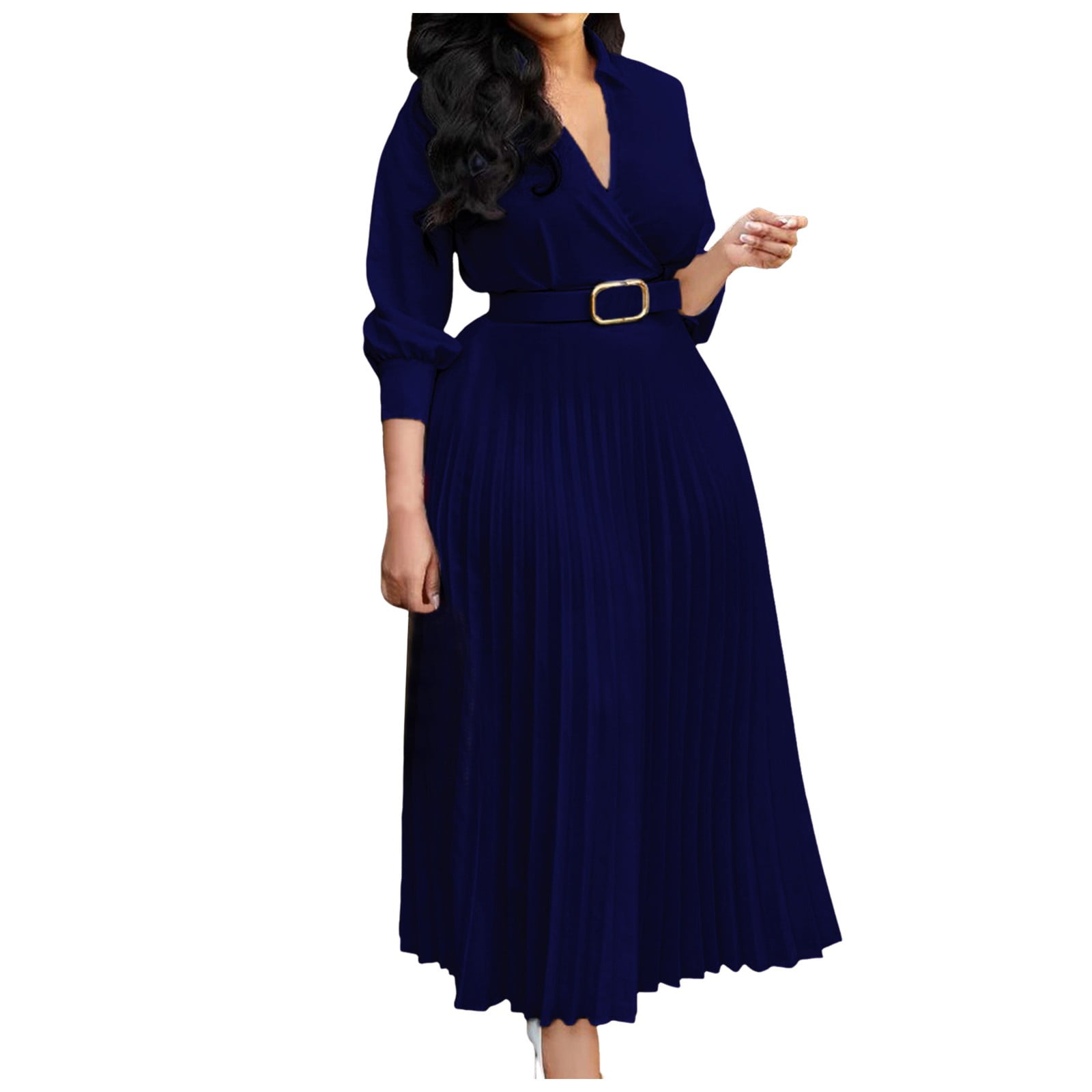 OSOLU Women 2025 Spring Fashion Solid Color Sexy V-NeckPlus Size Belted ...