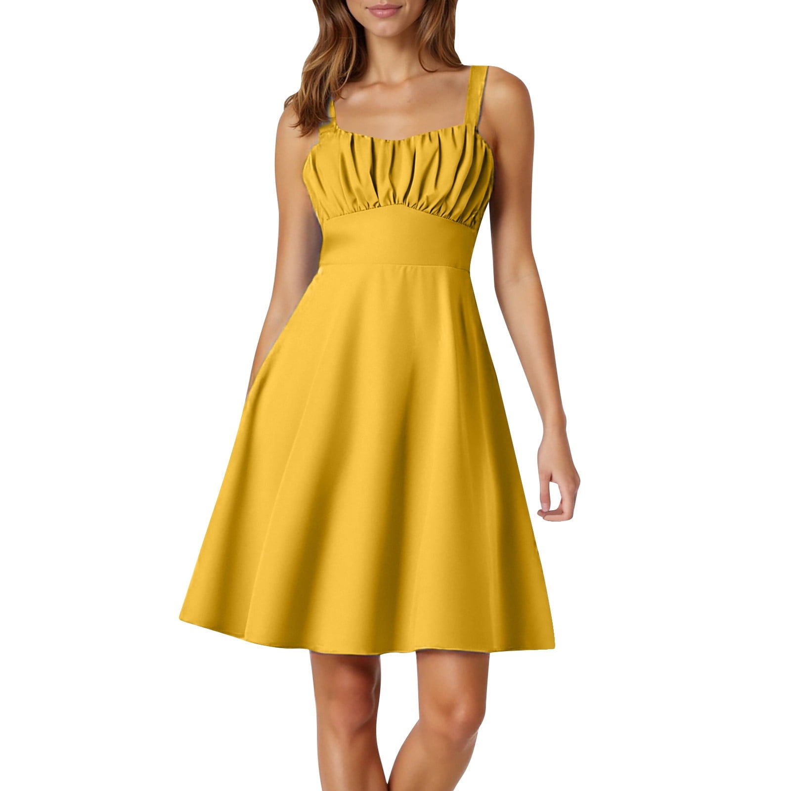 OSOLU Women Dresses Solid Color Ladies New Summer Stage Performance ...