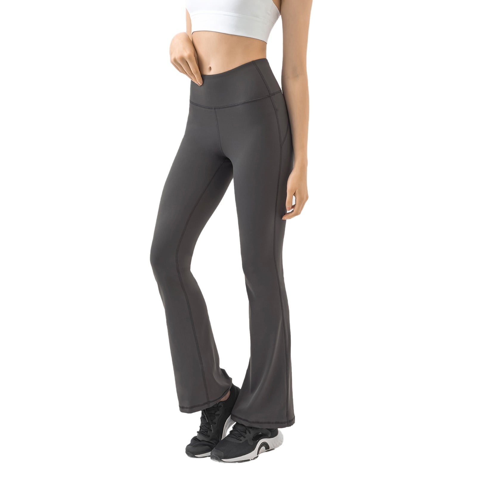 OSOLU Women's Micro Stretch Wide Leg Yoga Pants High Waist Lift Belly ...