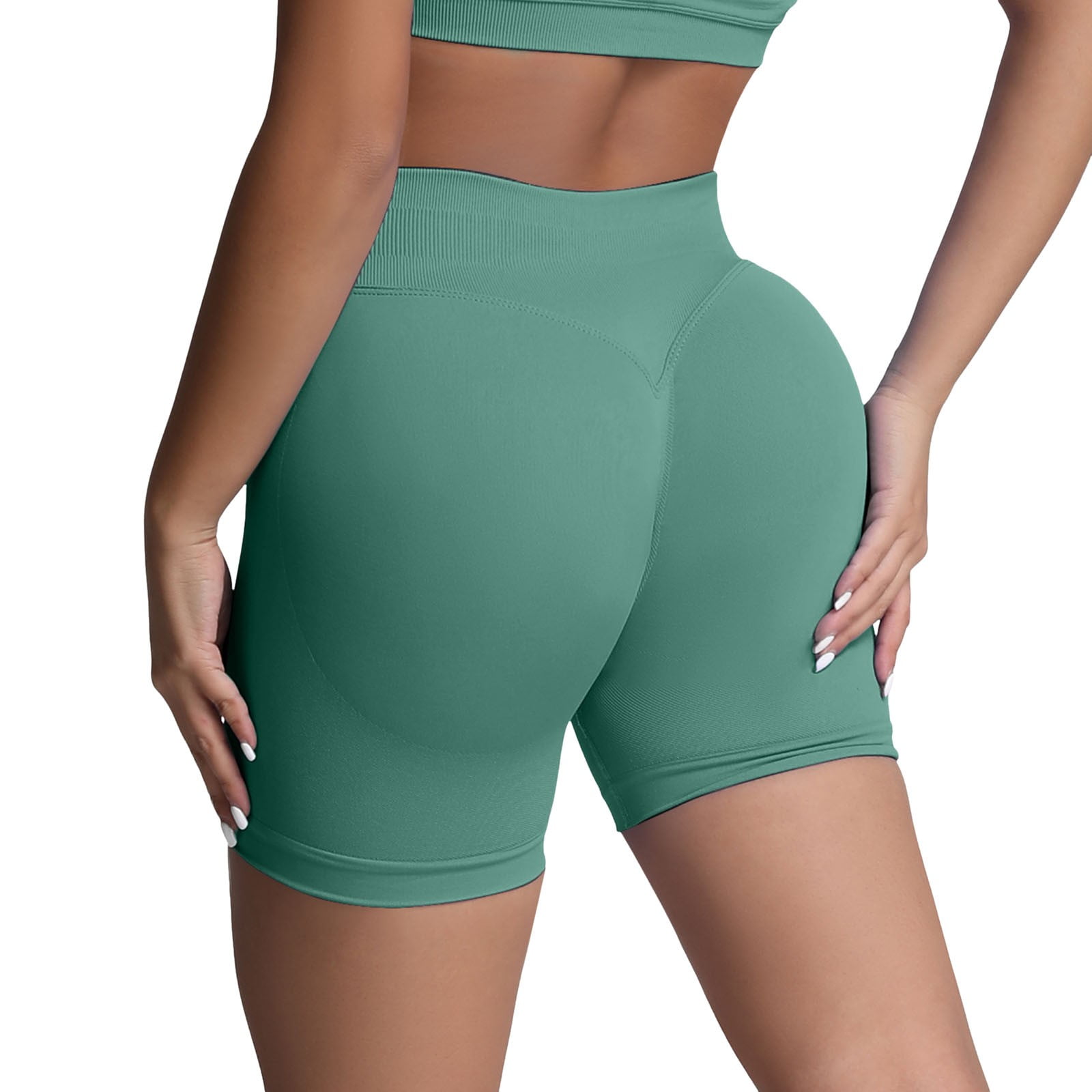 OSOLU Womens Workout Seamless Scrunch Lifting Shorts High Waist Gym ...