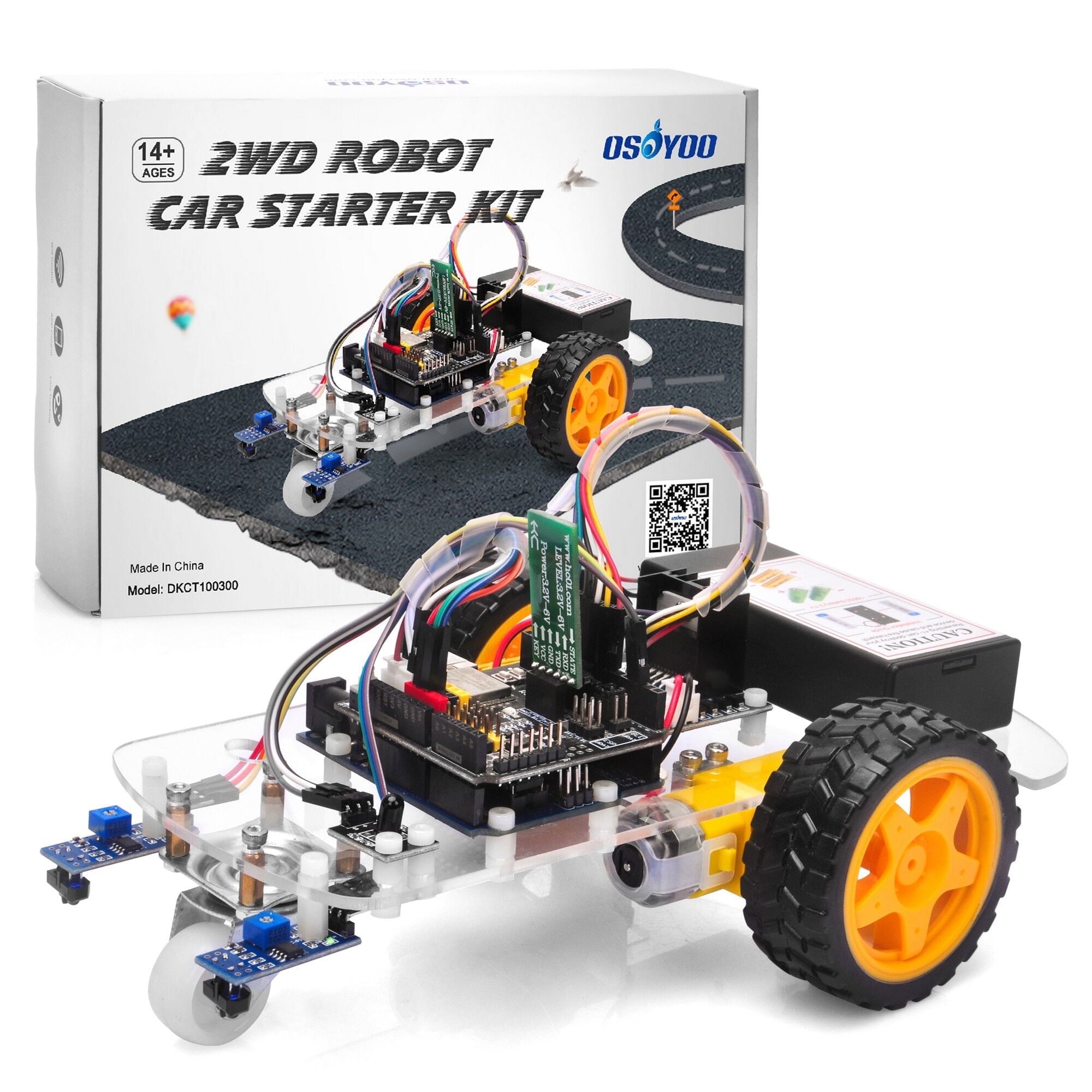 OSOYOO 2WD Robot Car Starter Kit for Arduino, Intelligent and Educational Kit for Adults, Remote ...