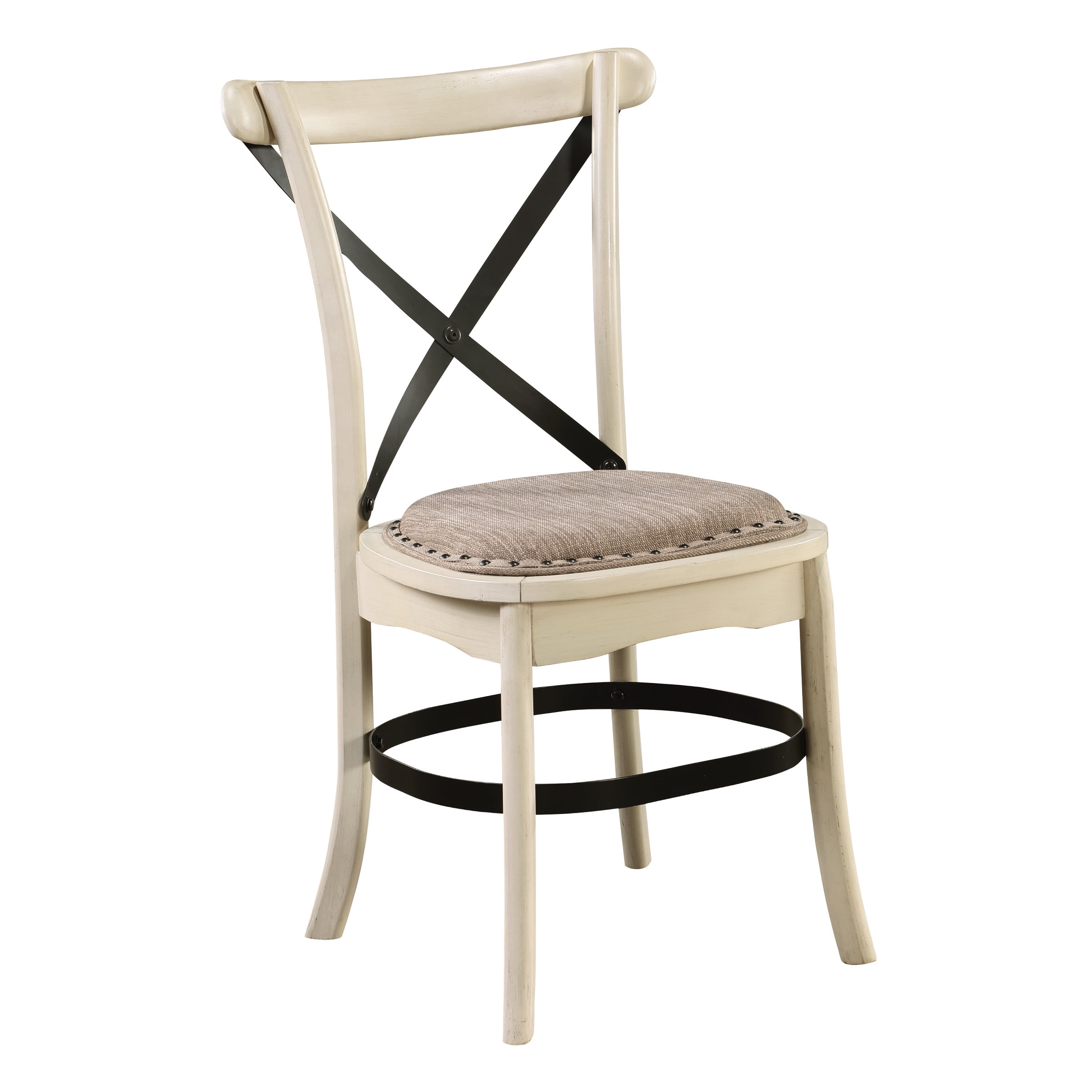 OSP Home Furnishings Alesi Dining Chair with Brass Nailheads in Antique ...