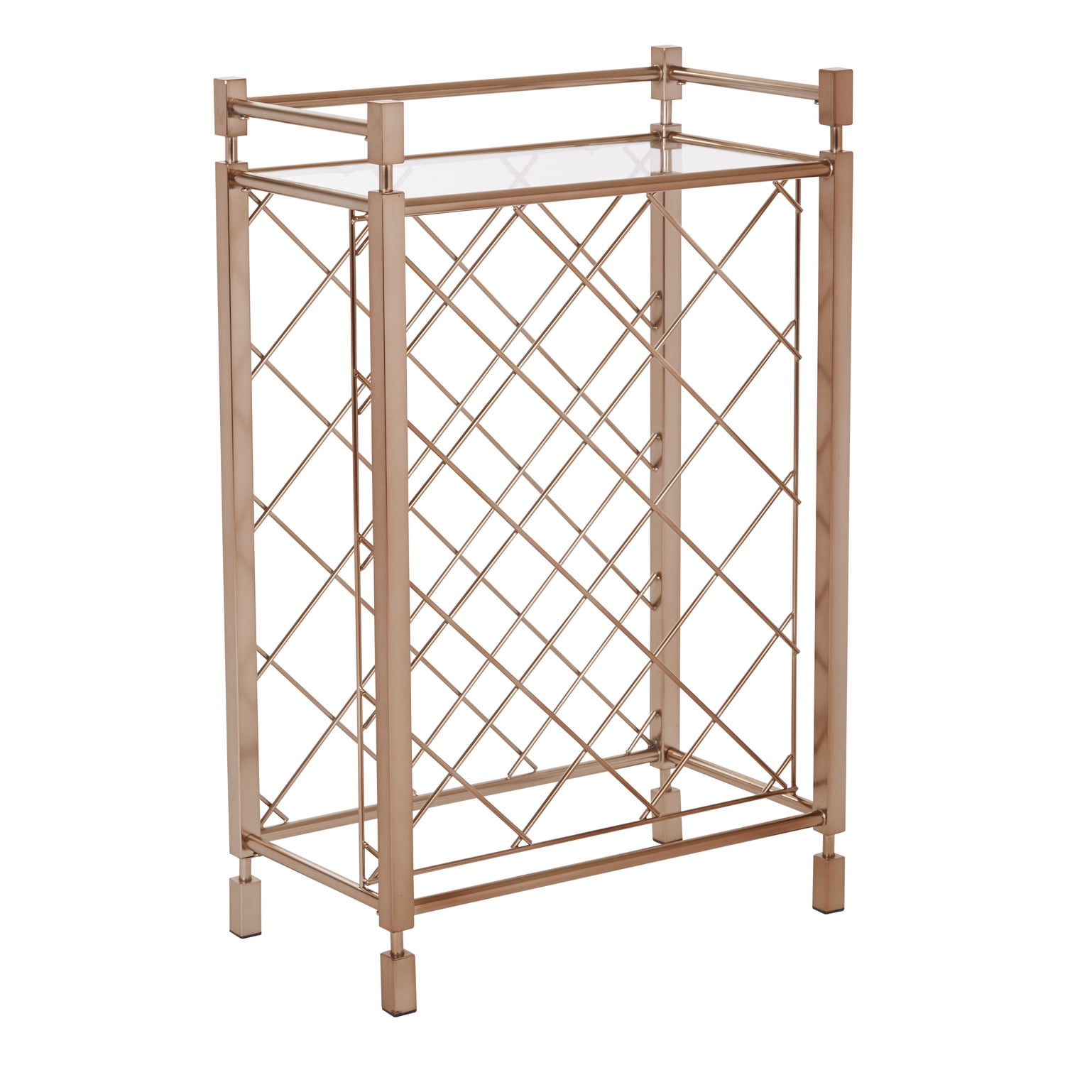 OSP Home Furnishings Covina Wine Rack in Champagne Finish K/D - Walmart.com