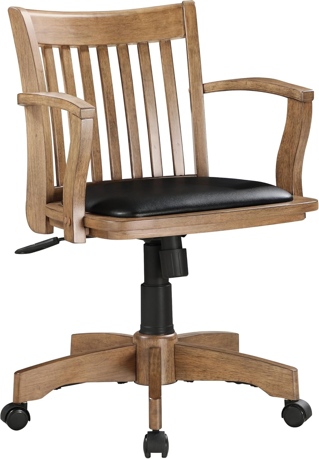 OSP Home Furnishings Deluxe Wood Banker's Desk Chair with Padded Seat ...