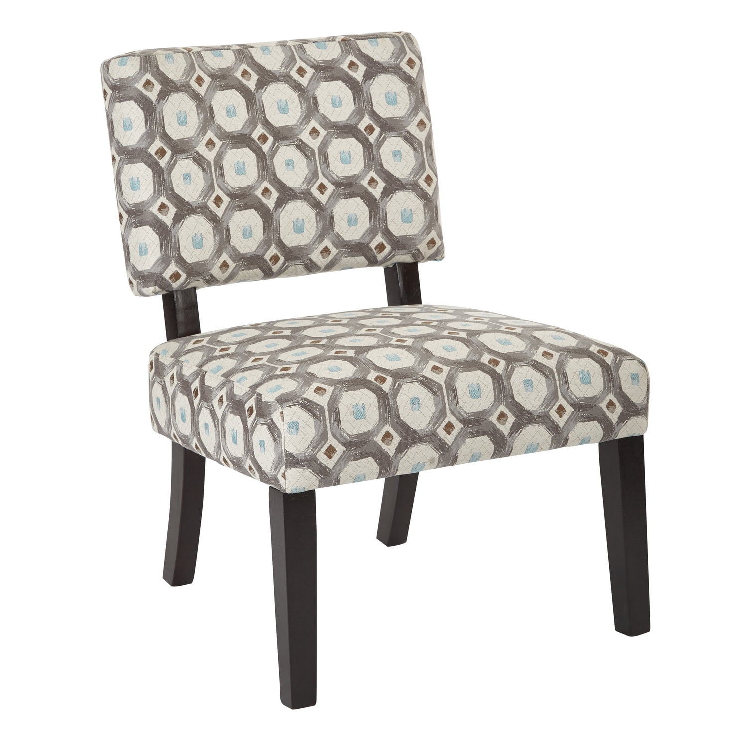 OSP Home Furnishings Jasmine Accent Chair in Geo Dot Dove Fabric ...