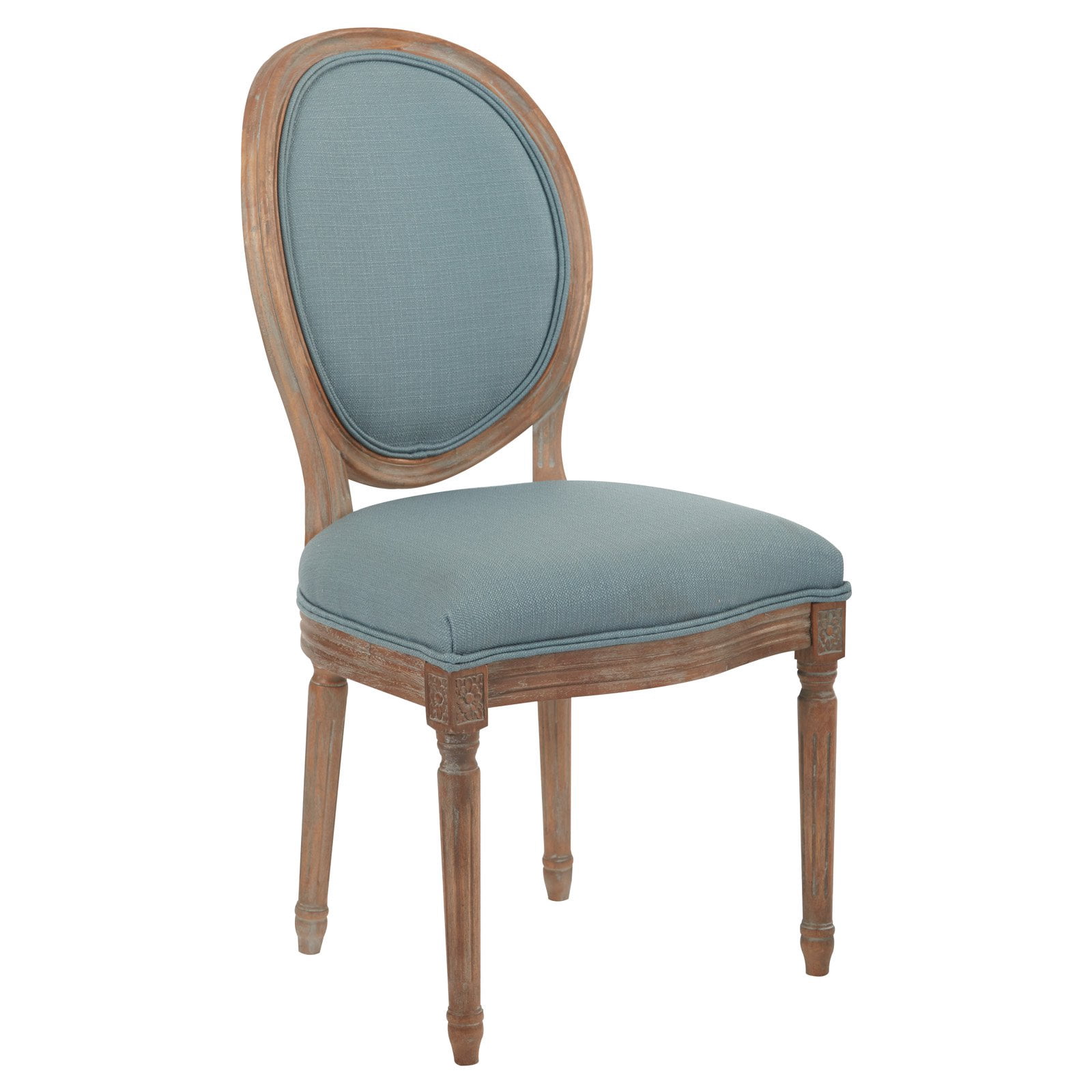 OSP Home Furnishings Lillian Oval Back Chair in Klein Sea Brushed Frame ...