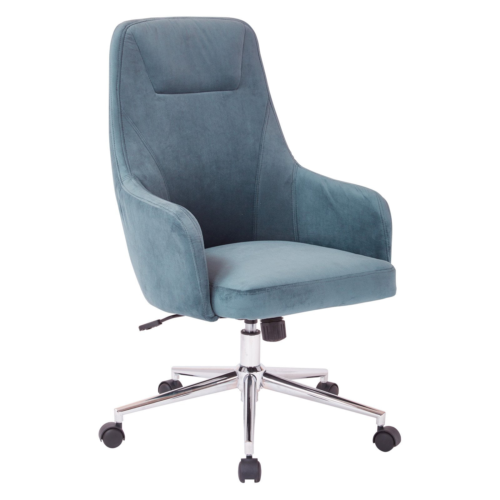 OSP Home Furnishings Marigold Desk Chair in Atlantic Blue Velvet with ...