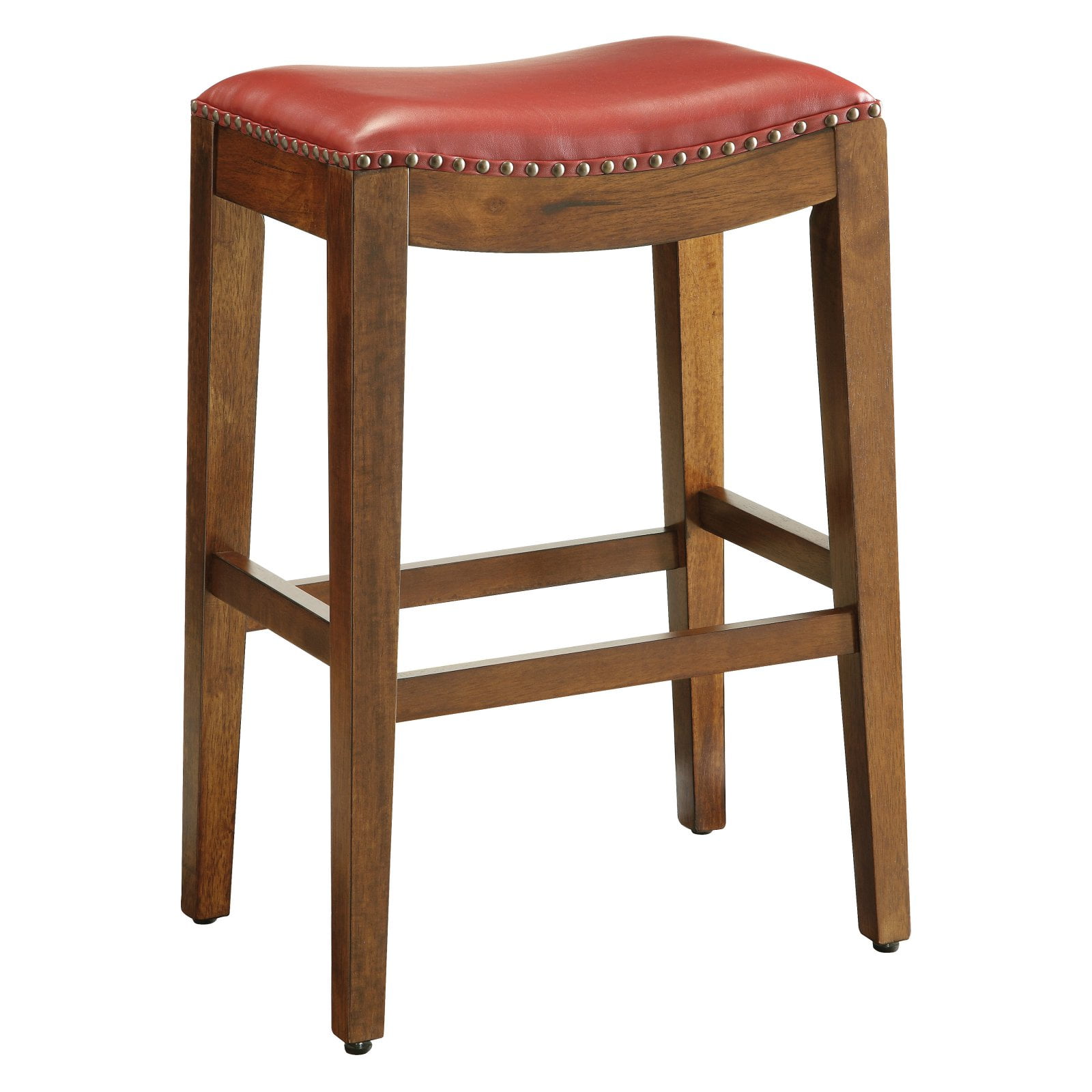 OSP Home Furnishings Metro 29" Saddle Stool with Nail Head Accents and ...