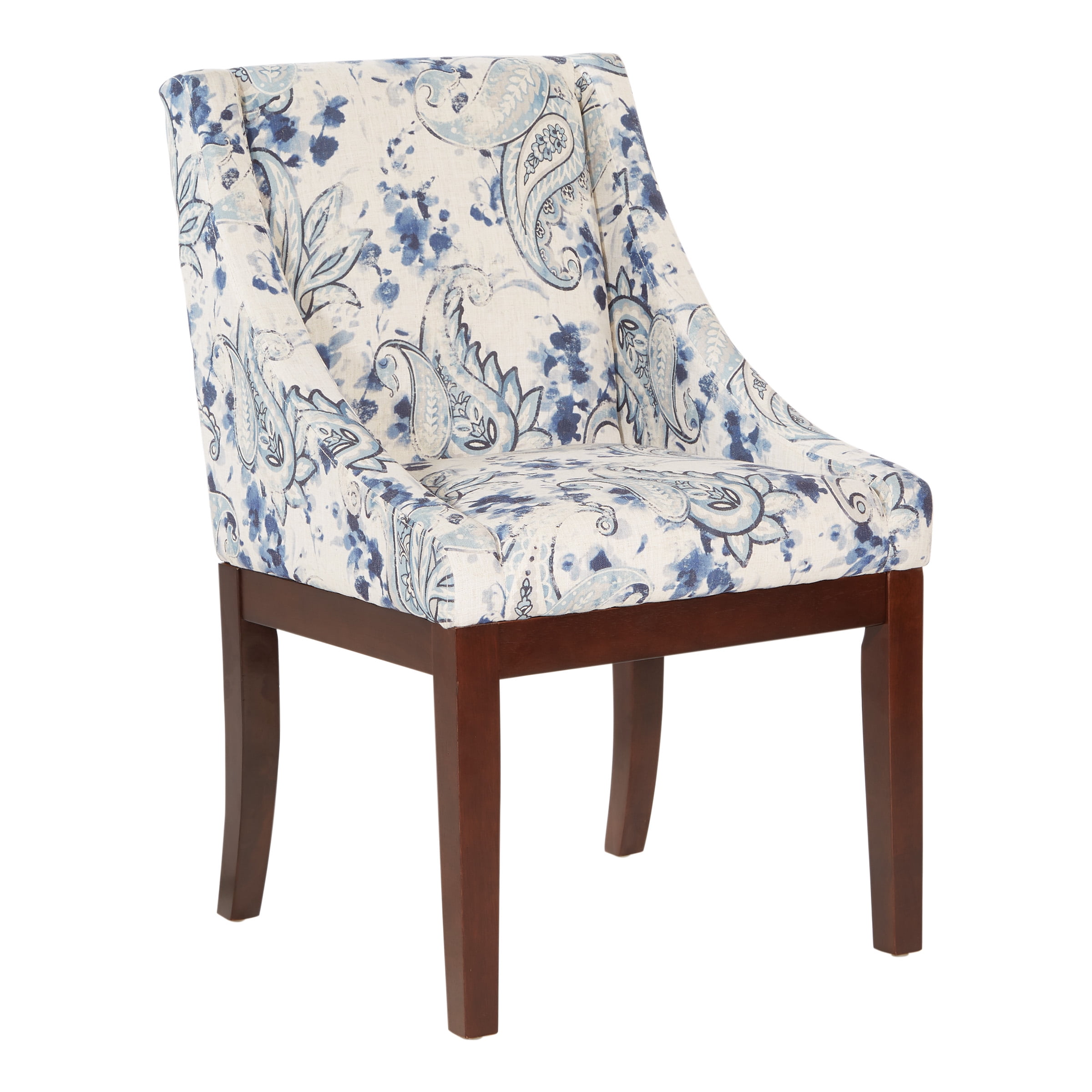 OSP Home Furnishings Monarch Dining Chair, Paisley Blue and Medium ...