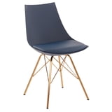 OSP Home Furnishings Oakley Chair in Navy Faux Leather with Gold Chrome ...